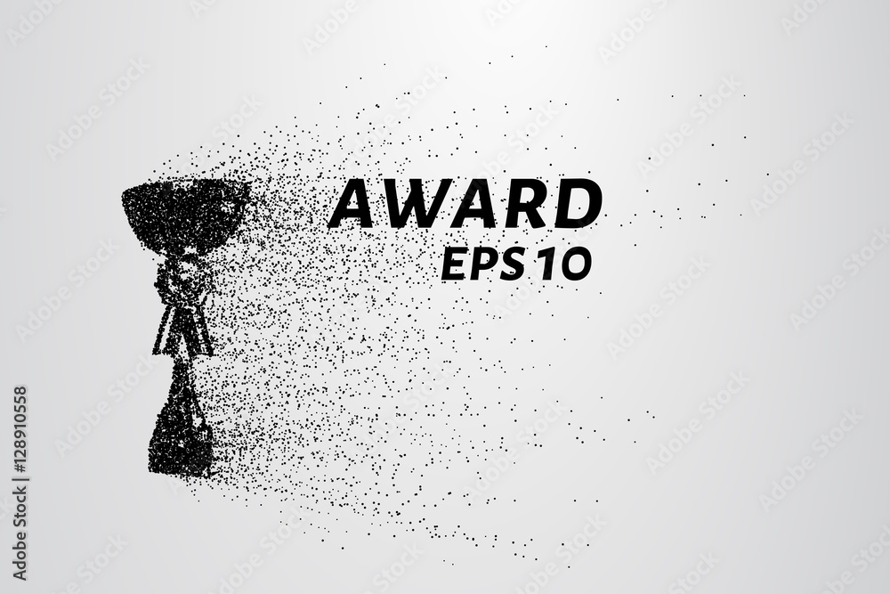 The award of the particles. Sports trophy consists of circles and ...