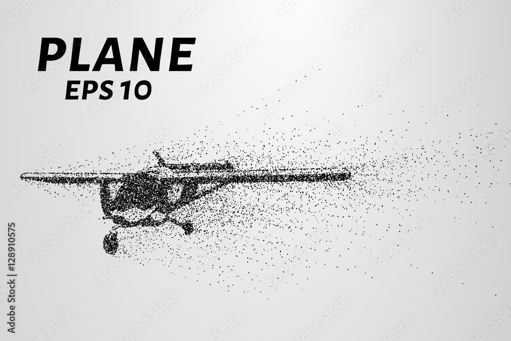 The plane of the particles. Agricultural aircraft consists of circles ...