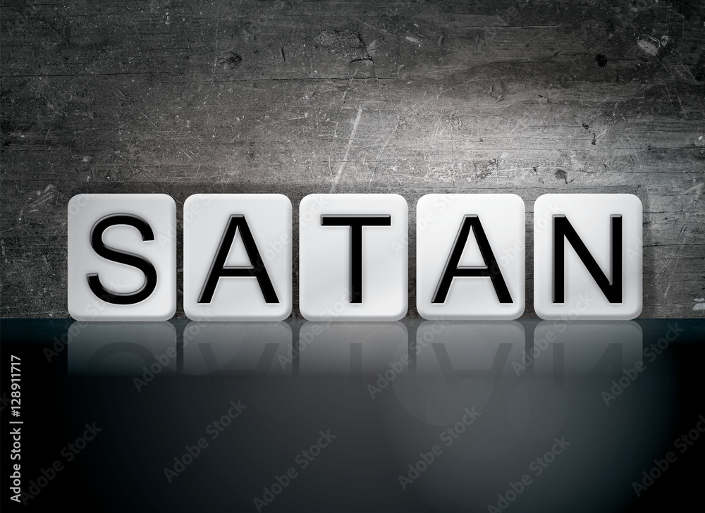 Satan Tiled Letters Concept and Theme Stock Illustration | Adobe Stock