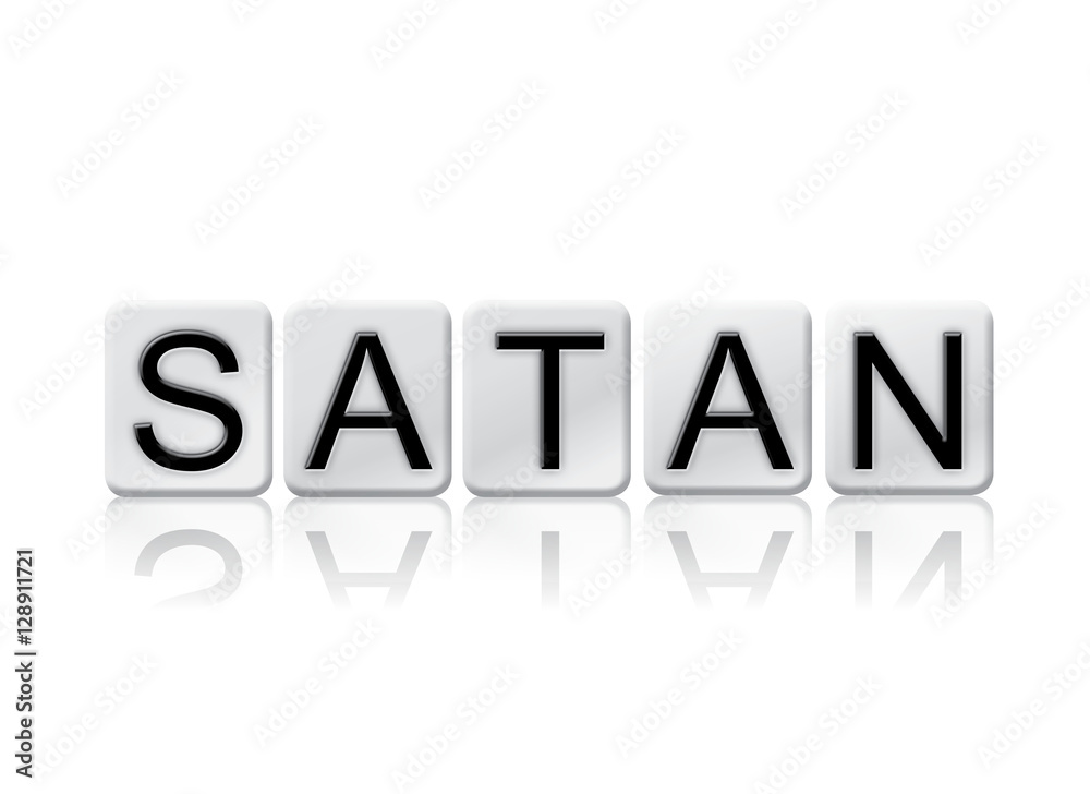 Satan Isolated Tiled Letters Concept and Theme Stock Illustration ...