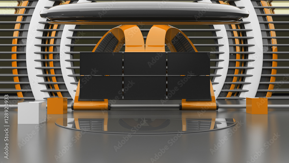 Virtual studio set 10 K resolution, 3D rendering Stock Illustration ...