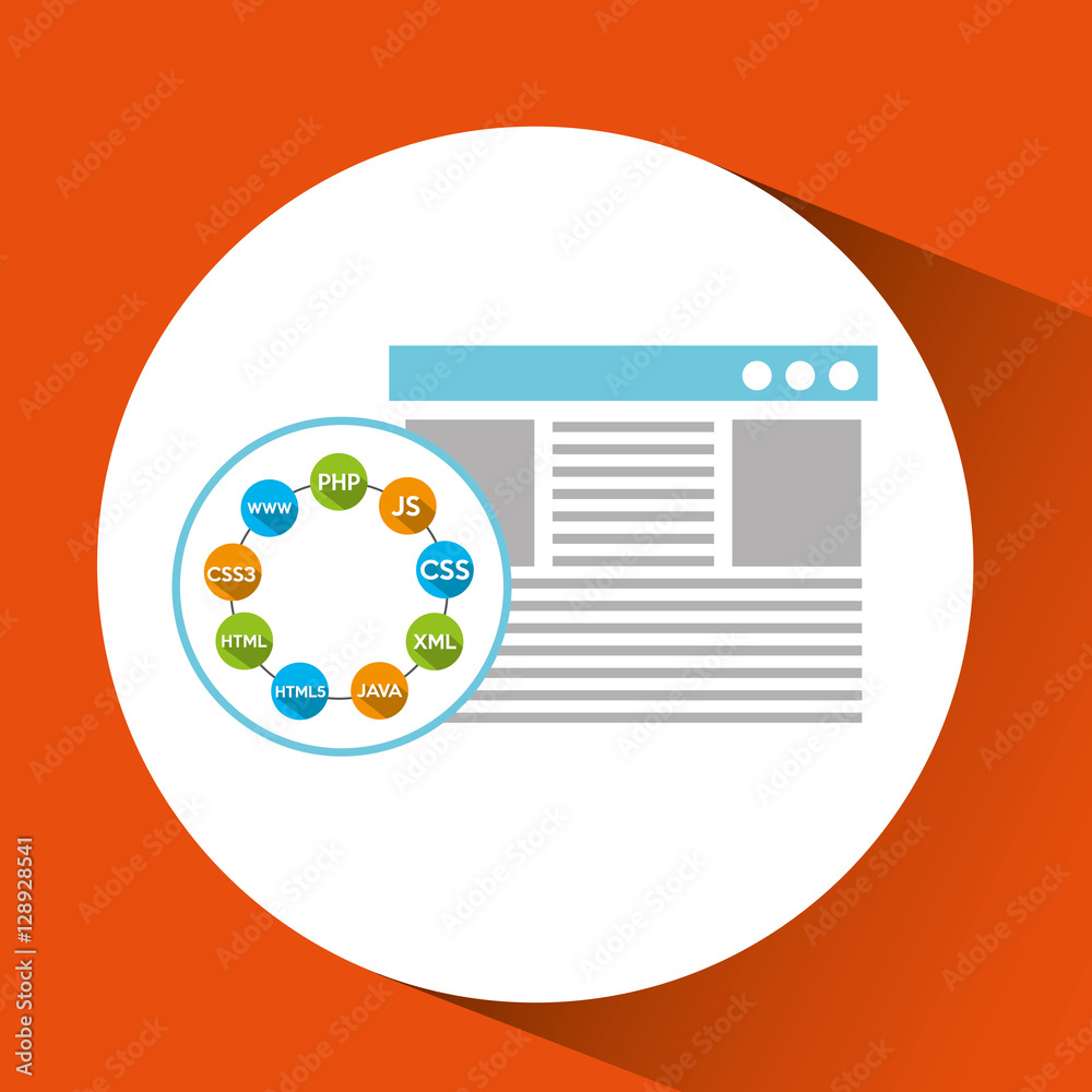 programming languages web page vector illustration eps 10 Stock Vector ...