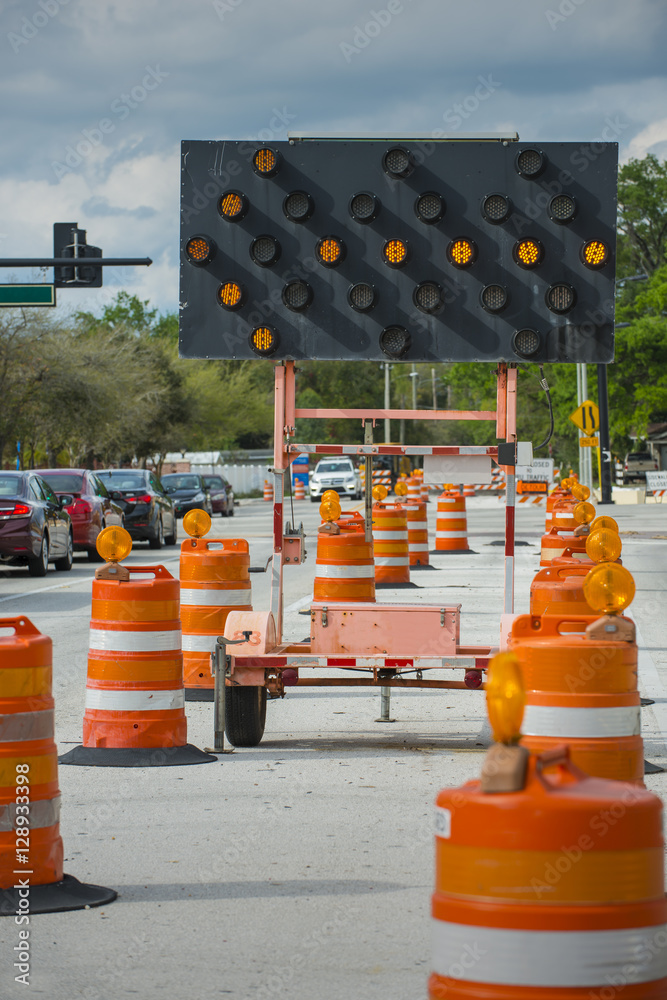 Road Closed Detour Sign