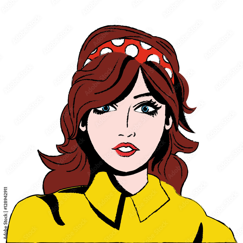 Woman comic face icon vector illustration graphic design Stock ...