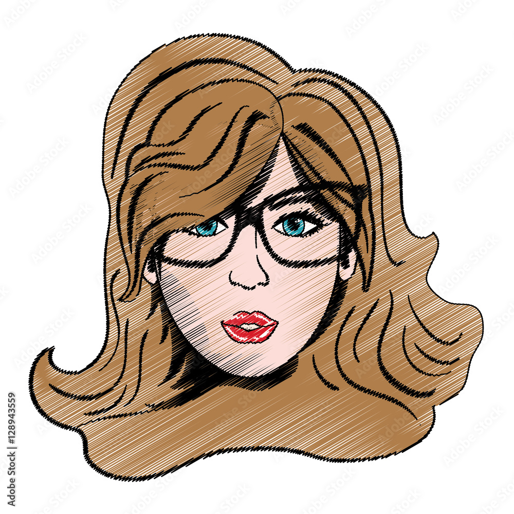 Woman comic face icon vector illustration graphic design Stock Vector ...