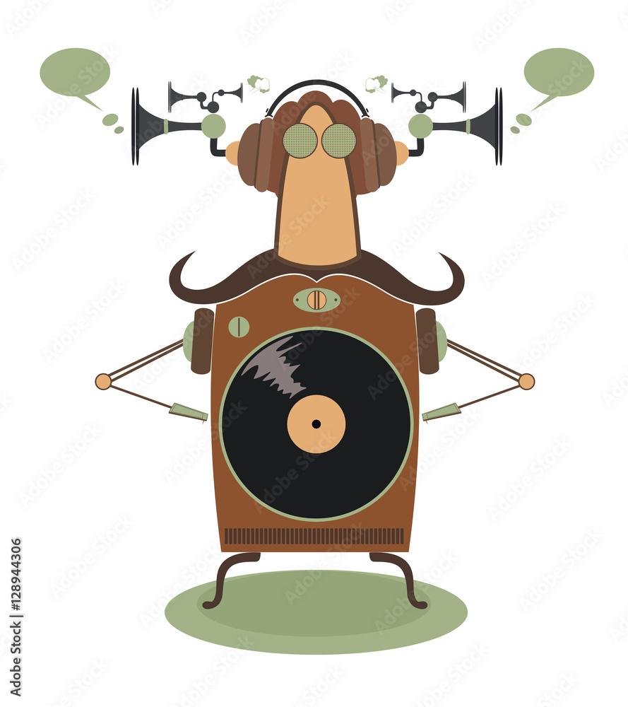 Funny jukebox. Jukebox cartoon illustration Stock Vector | Adobe Stock