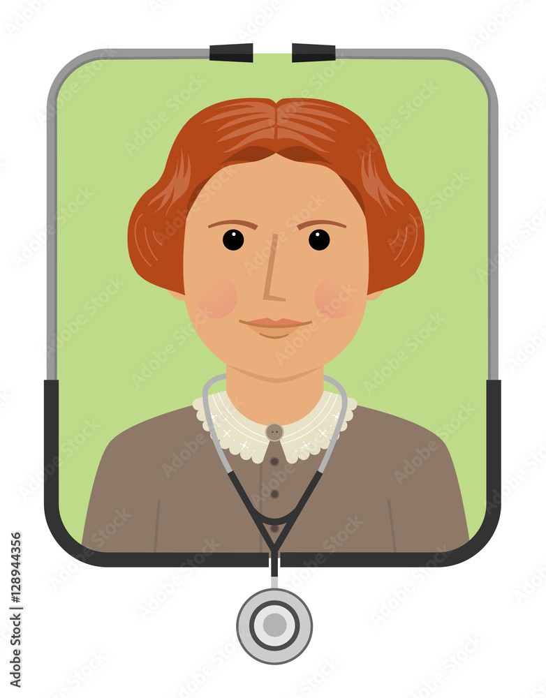Elizabeth Blackwell - Cartoon illustration of Elizabeth Blackwell the ...