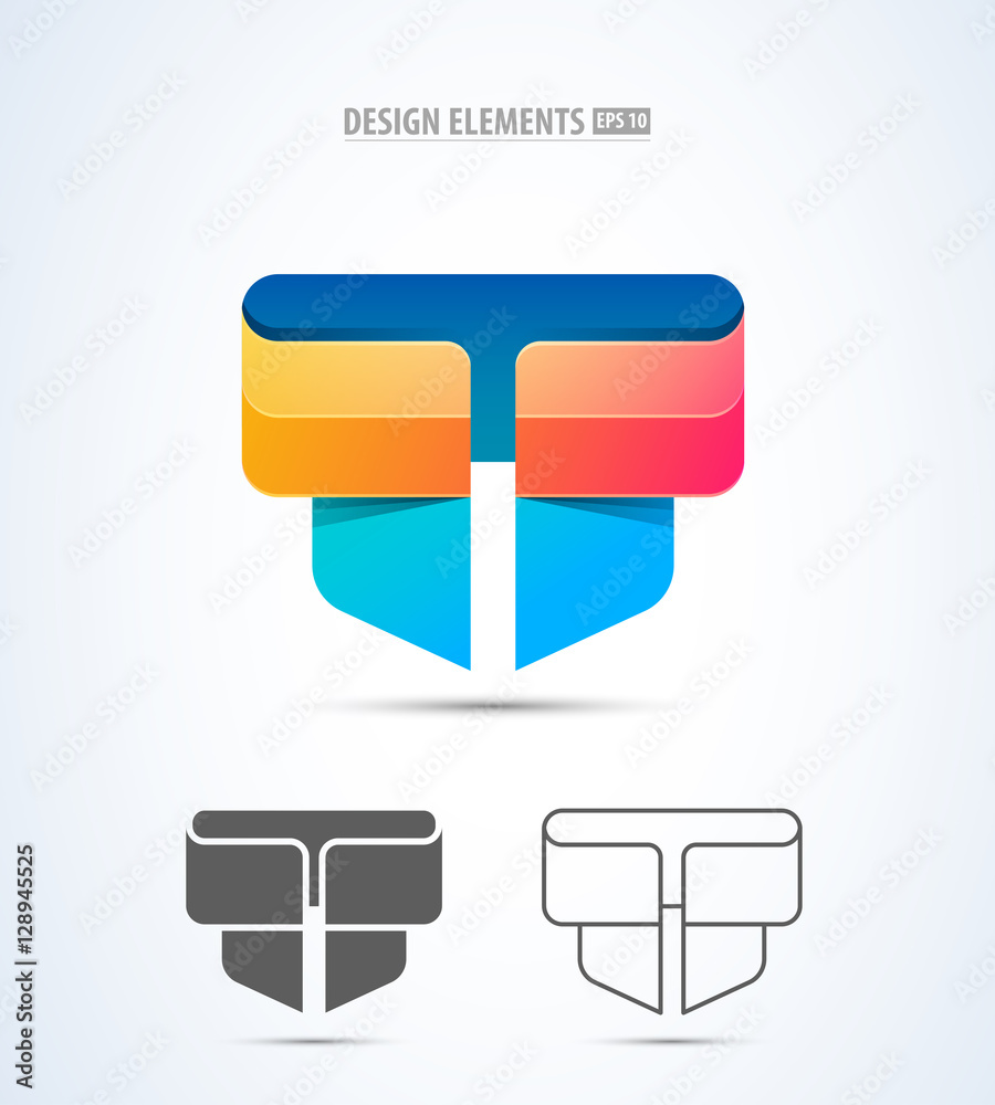 Abstract vector letter T company logo sign design template. Application ...