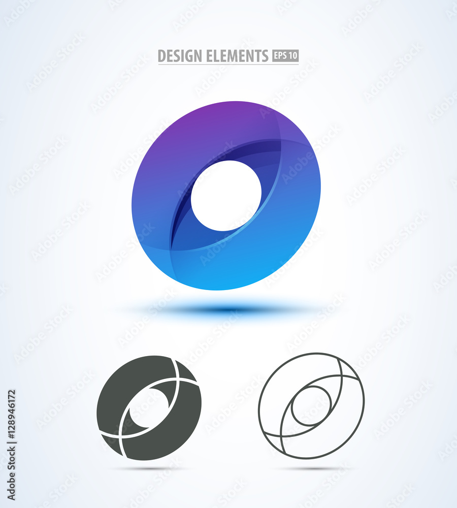 Abstract letter O logo icon set for corporate identity design Stock ...