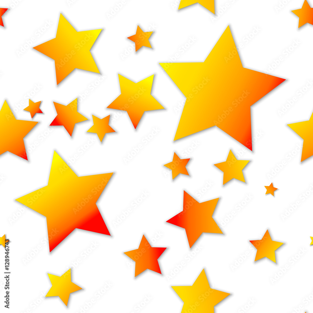 Simple seamless pattern - orange stars on white background Stock Vector ...