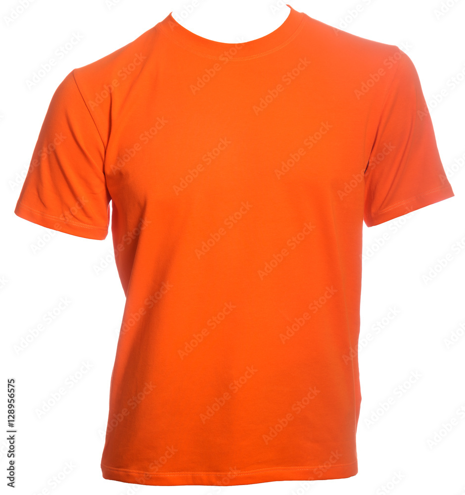 Orange T-Shirt template isolated on a white background Stock Photo ...