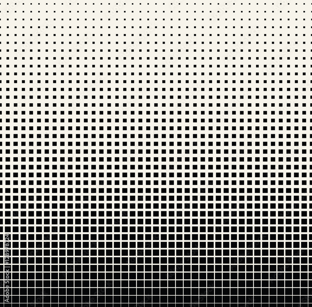 Abstract geometric black and white gradient square halftone pattern ...