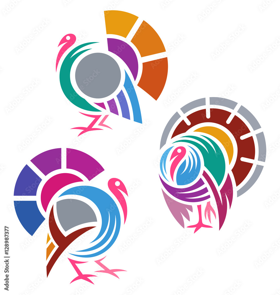 Stylized Turkey Bird Stock Vector | Adobe Stock