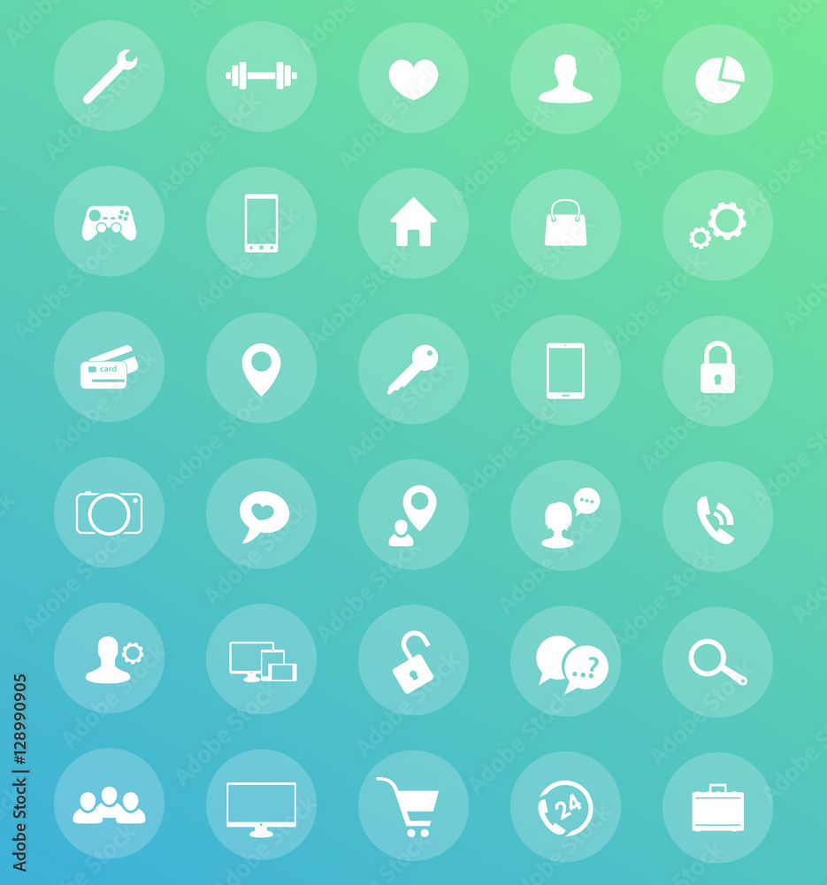Vetor de 30 icons, pictograms for web pages and apps vector ...
