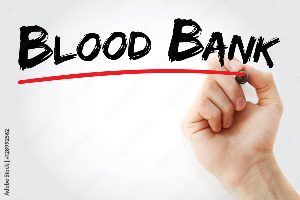 Hand writing Blood bank with marker, concept background Stock Photo ...