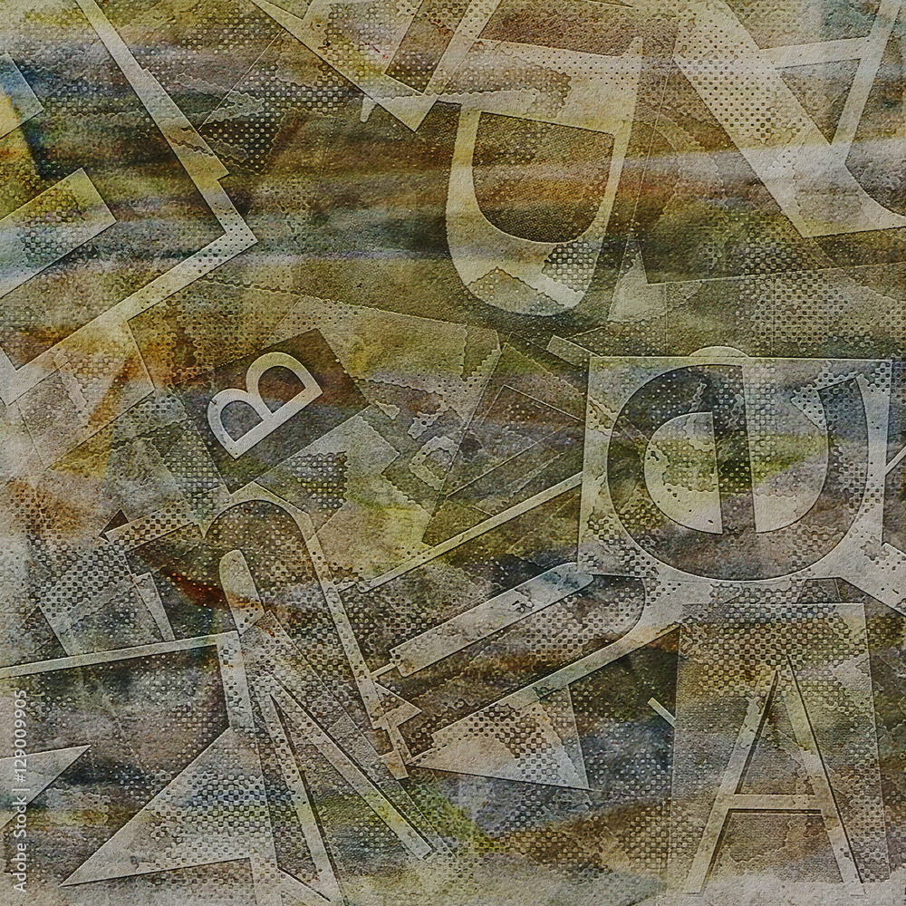 grunge collage of letters background Stock Illustration | Adobe Stock