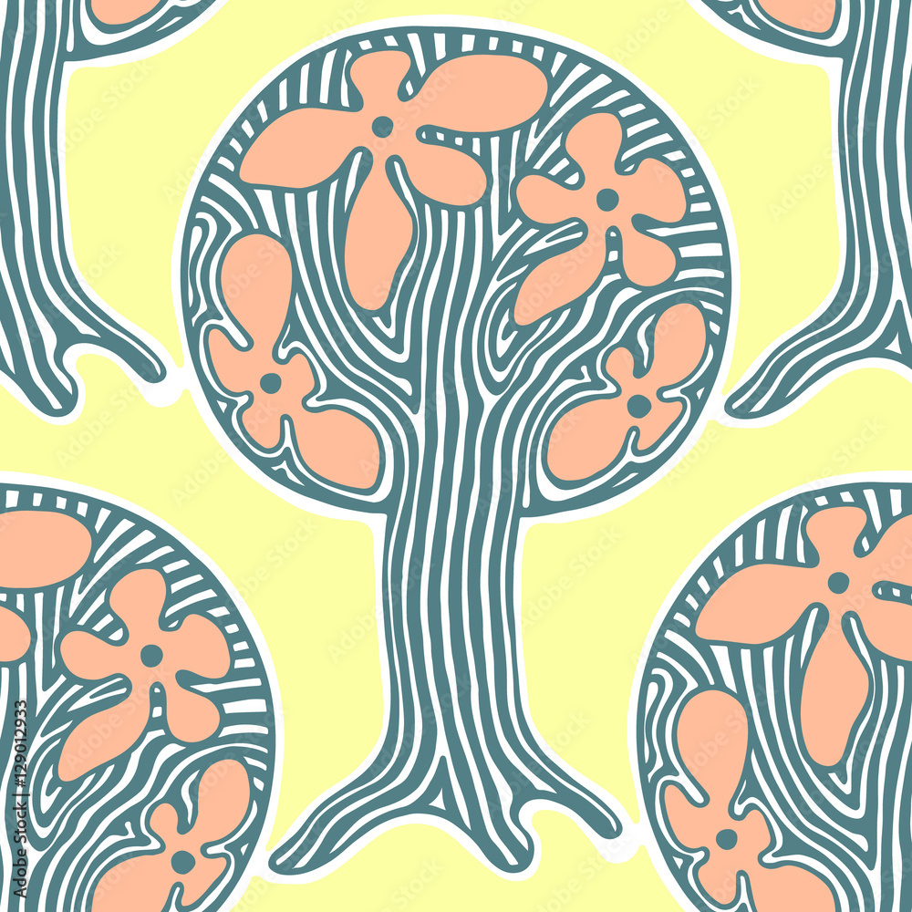 Seamless pattern, vector hand drawn repeating illustration, decorative ...