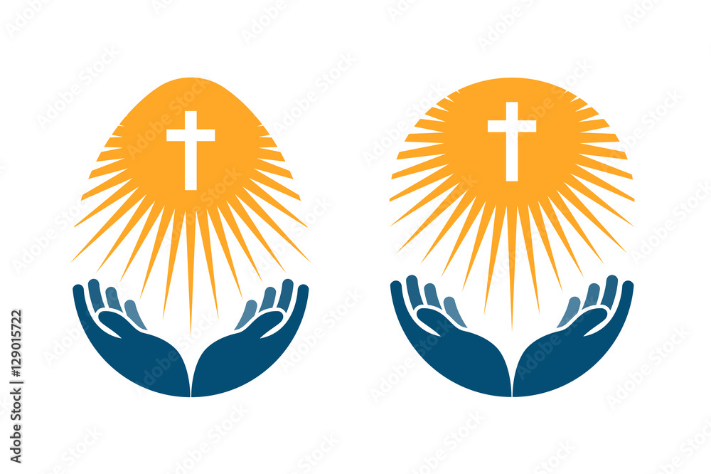Religion vector logo. Church, Pray or Bible icon Stock Vector | Adobe Stock