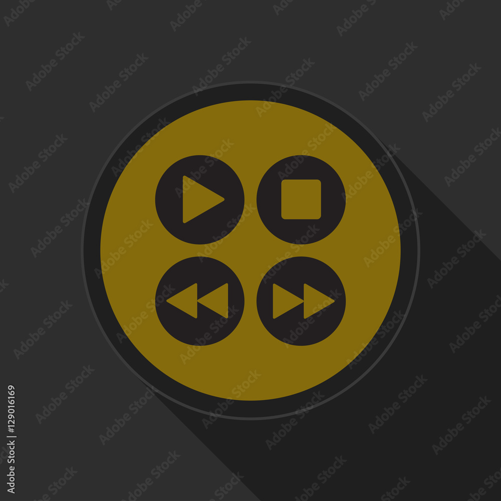 yellow round button, four music control buttons Stock Vector | Adobe Stock