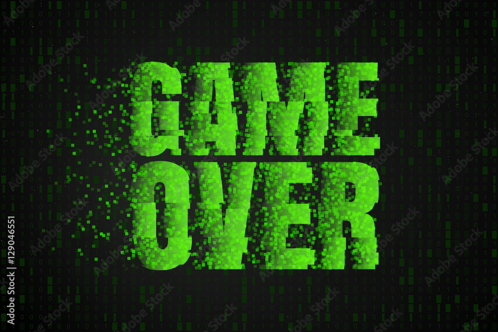 Game Over. The text on the video game screen. Gaming vector ...