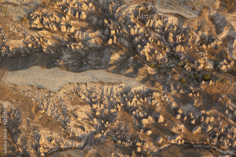 Looking down on the spires of Cappadocia, Turkey. Stock 写真 | Adobe Stock
