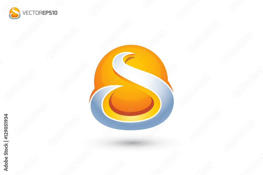 Abstract Letter S Logo - 3D Sphere Logo Stock Vector | Adobe Stock