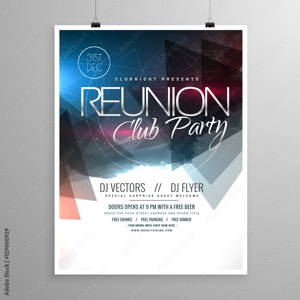event club party flyer template brochure design Stock Vector | Adobe Stock