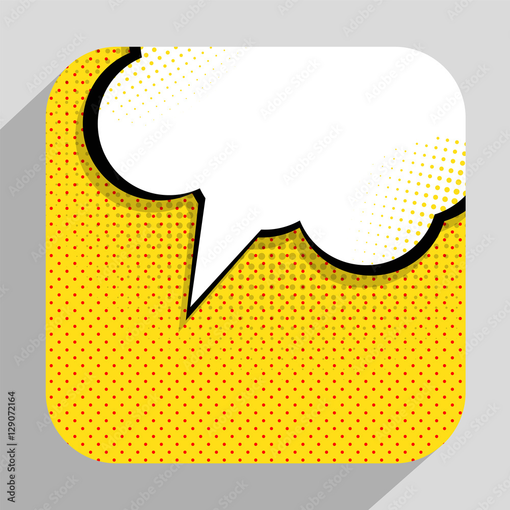 Speech Bubble Pop Art Background On Dot Background Vector Illust Stock ...