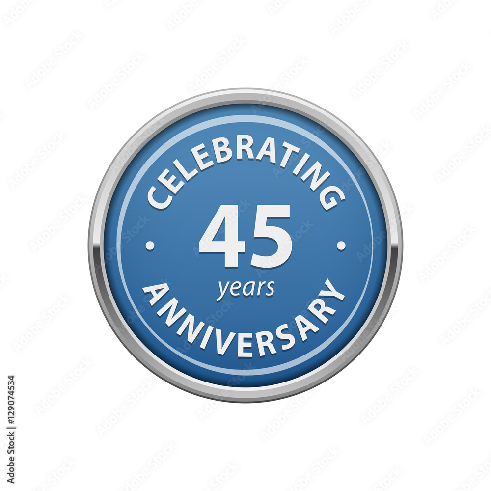 Celebrating anniversary 45 years badge Stock Vector | Adobe Stock