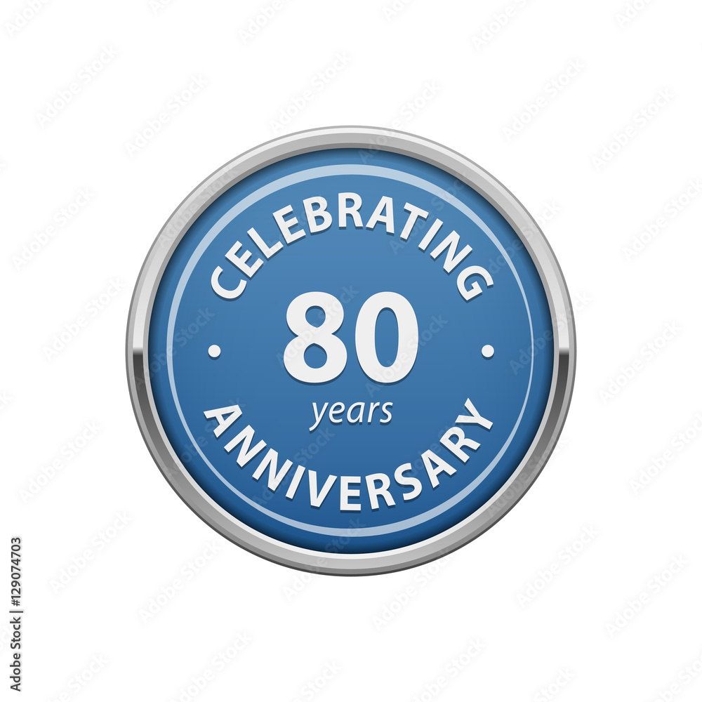 Celebrating anniversary 80 years badge Stock Vector | Adobe Stock