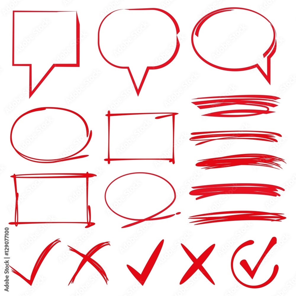 red circle set, highlight elements Stock Vector | Adobe Stock