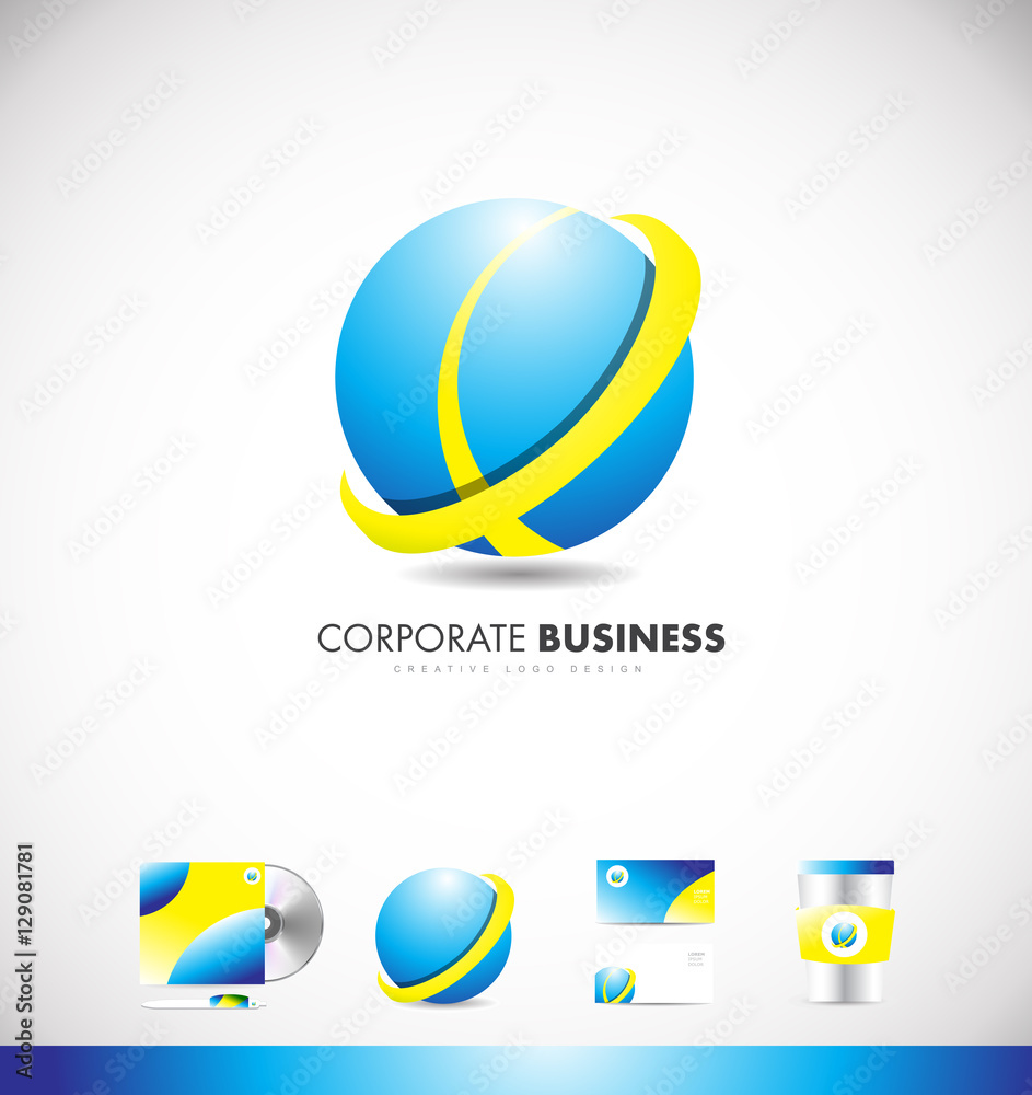 Corporate sphere 3d logo icon design Stock Vector | Adobe Stock
