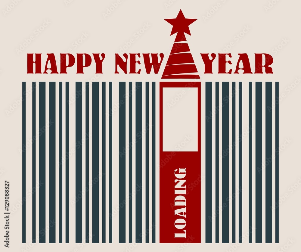 New Year and Christmas celebration card template. Happy New Year text ...