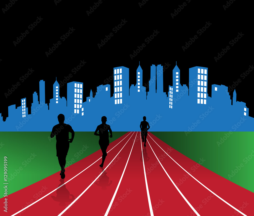Background with runners. Vector illustration Stock Vector | Adobe Stock