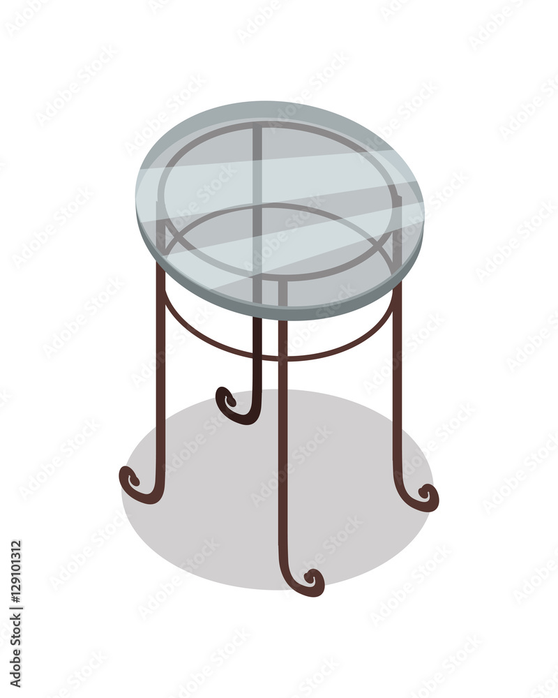 Round Glass Table Vector in Isometric Projection Stock Vector | Adobe Stock