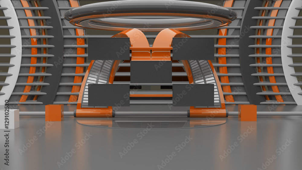 Virtual studio set 10 K resolution, 3D rendering Stock Illustration ...