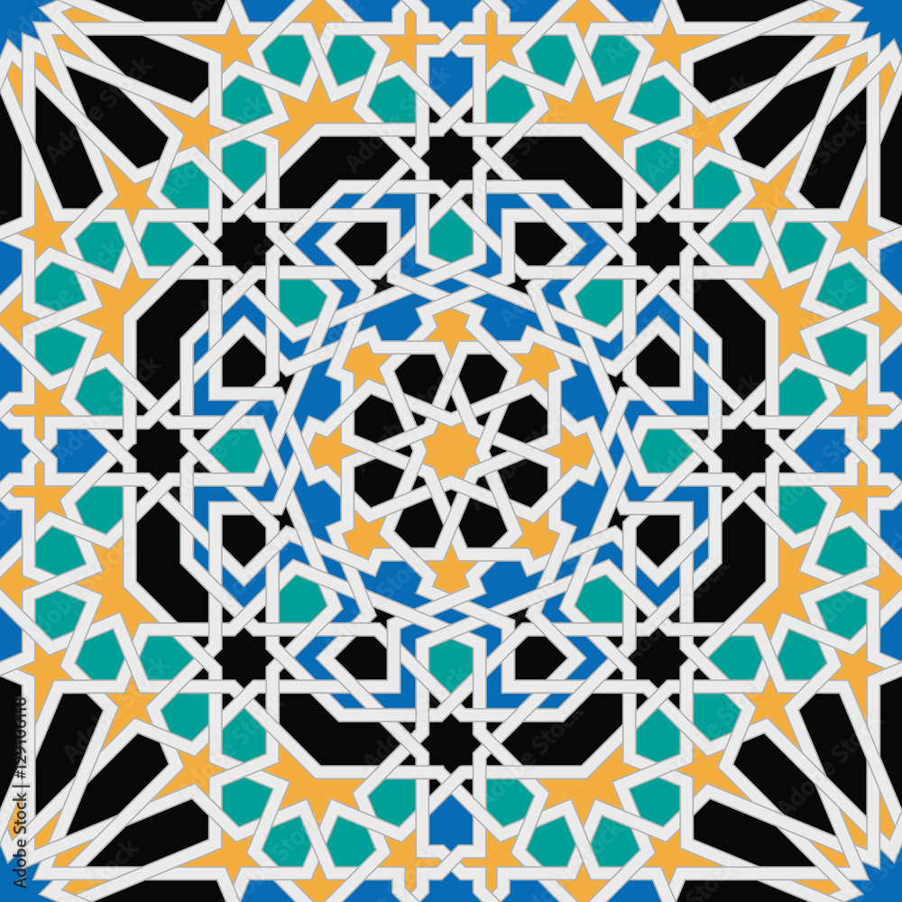 Islamic geometric ornaments based on traditional arabic art. Oriental ...