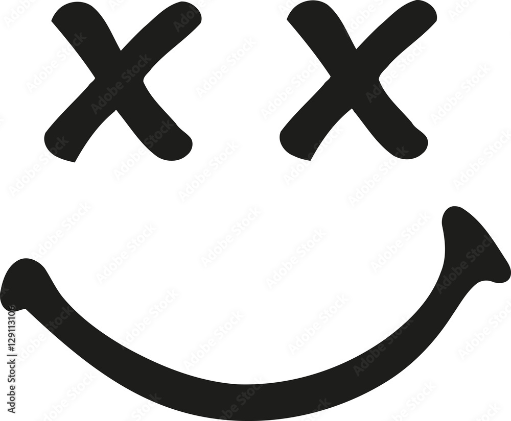 Laughing smiley with crossed eyes Stock-Vektorgrafik | Adobe Stock