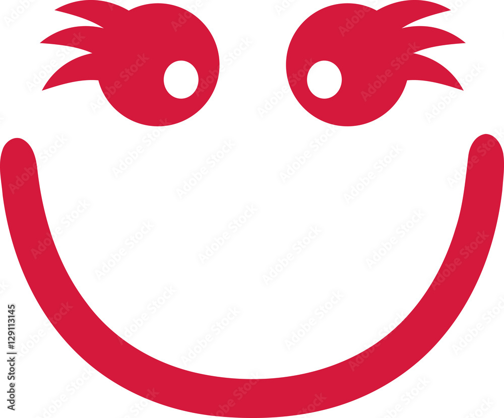 Smiley face with eyelashes Stock Vector | Adobe Stock