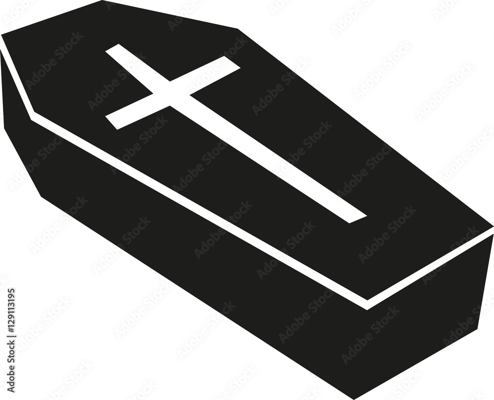 Casket with big cross Stock Vector | Adobe Stock