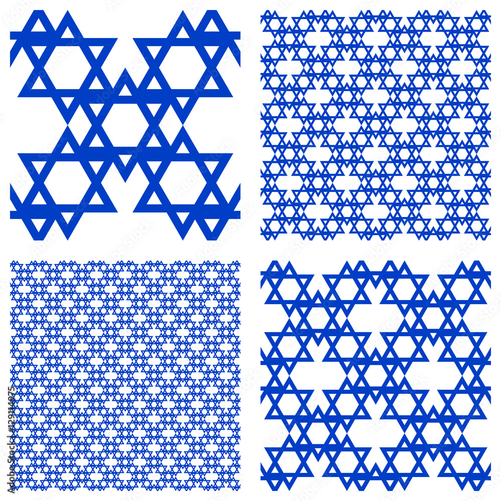 Vecteur Stock Seamless pattern with Jewish stars. Blue Jewish stars on ...