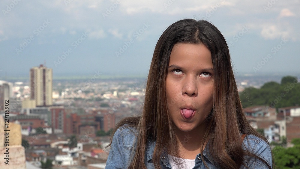 Pretty Girl Making Funny Faces Stock Photo | Adobe Stock