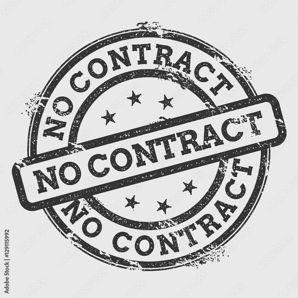 No contract rubber stamp isolated on white background. Grunge round ...