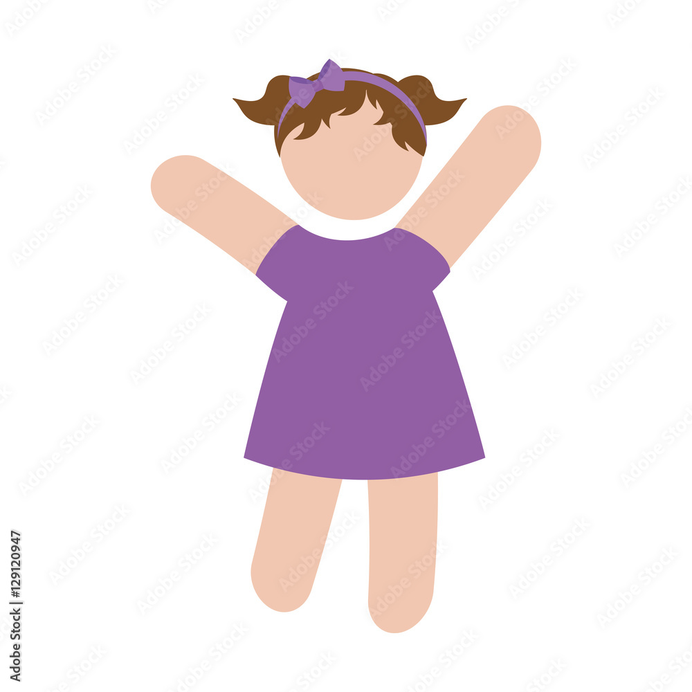 happy girl icon over white background. pictogram colorful design ...