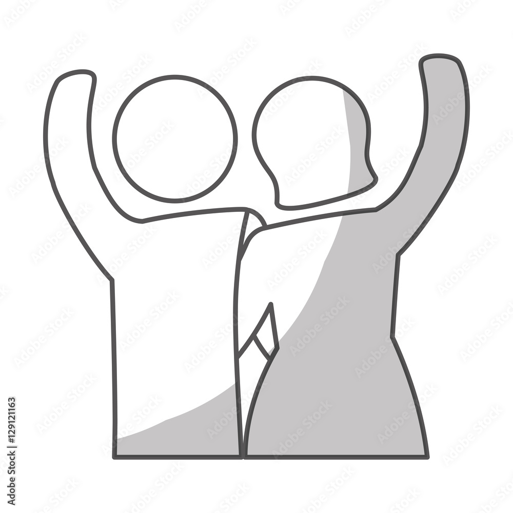 happy couple icon over white background. pictogram design. vector ...