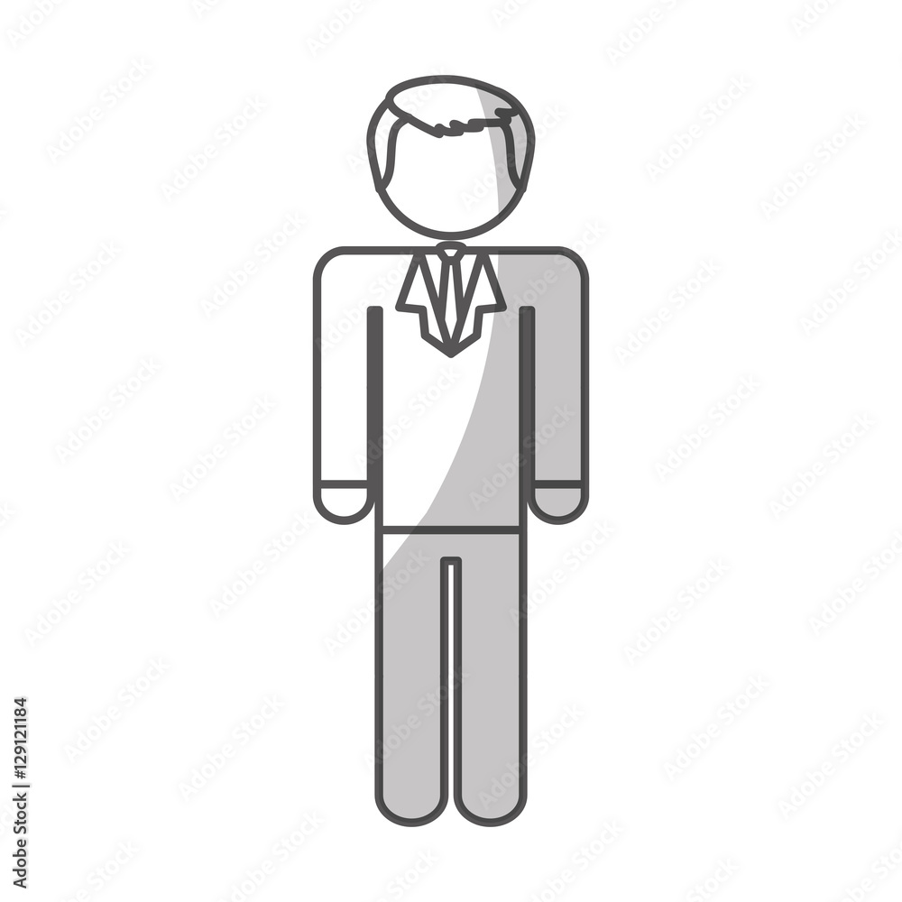 man wearing suit and tie2we over white background. pictogram design ...