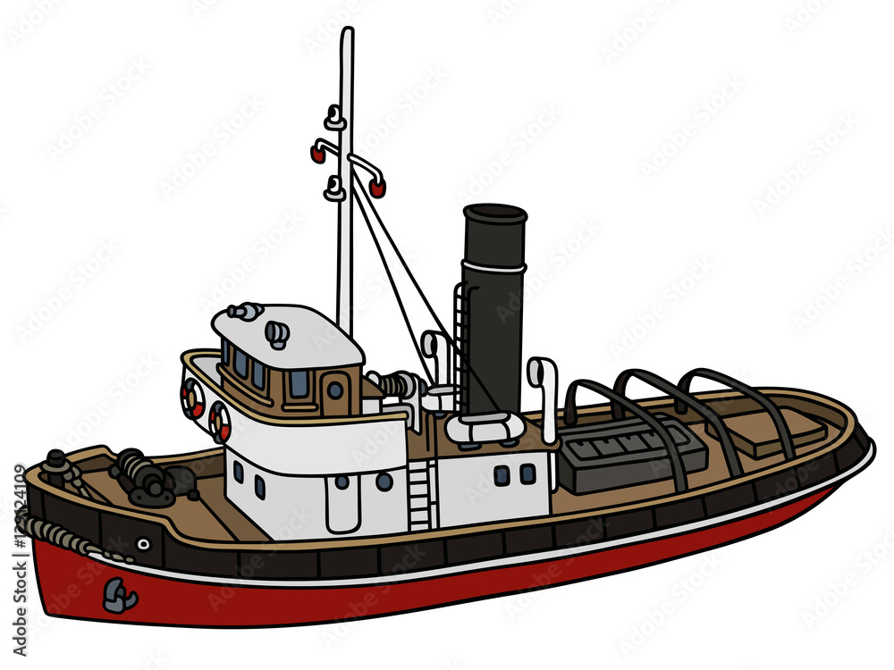 Hand drawing of an old steamboat - not a real type Stock Vector | Adobe ...