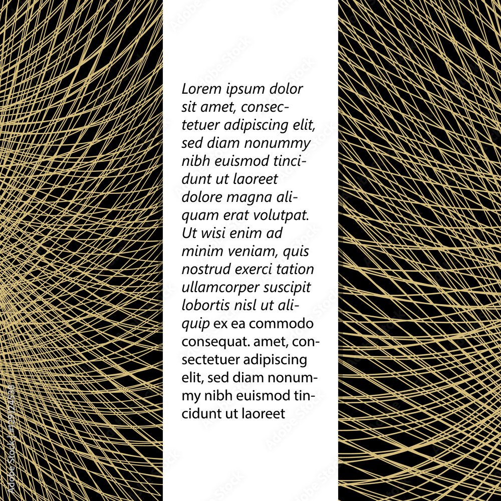 Gold lines on black background Stock Vector | Adobe Stock
