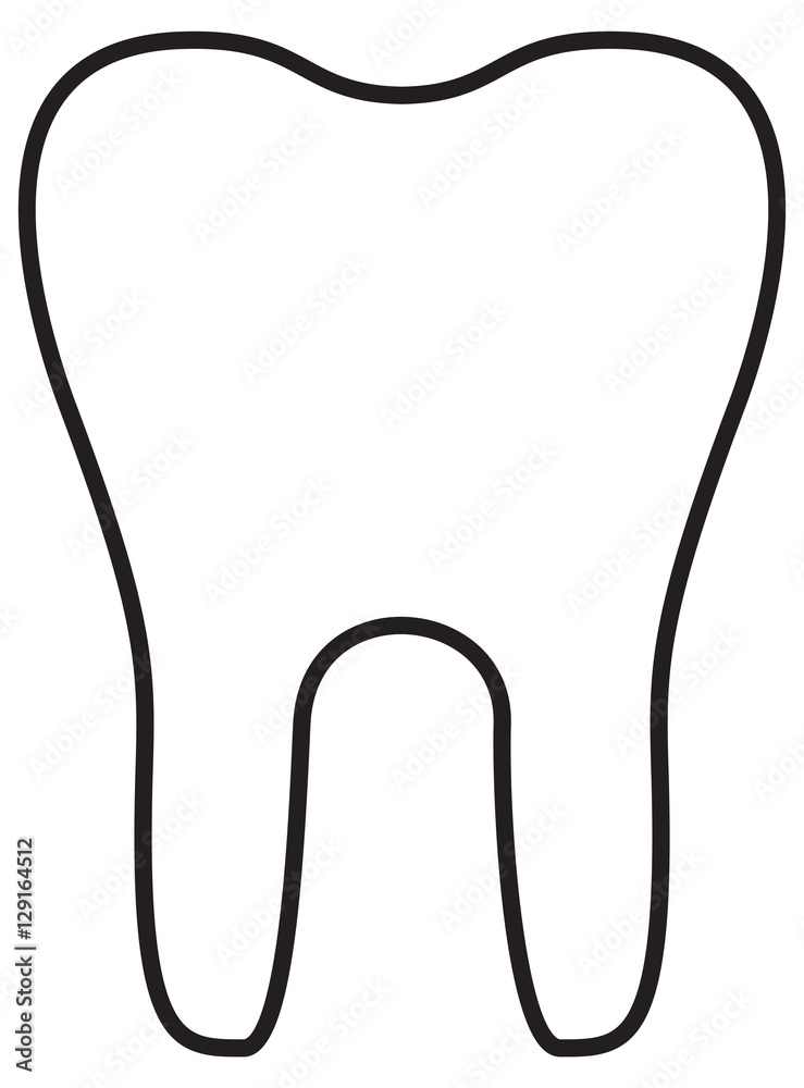 Teeth Icon Outline Stock Vector | Adobe Stock