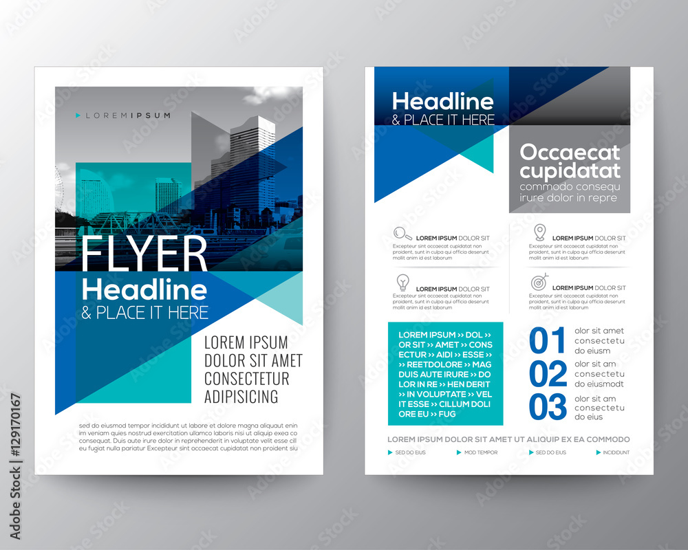 Abstract Blue geometric background for Poster Brochure Flyer design ...